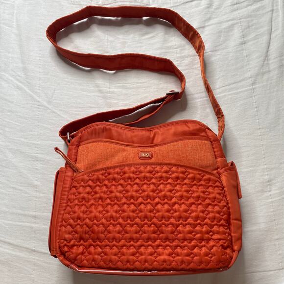 lug | Bags | Lug Vibrant Orange Quilted Crossbody Bag | Poshmark
